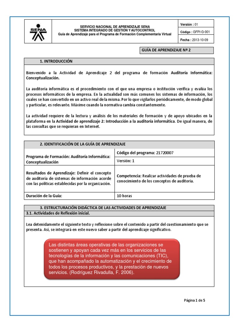 Guia RAP 2 | PDF | Auditoría | Aprendizaje
