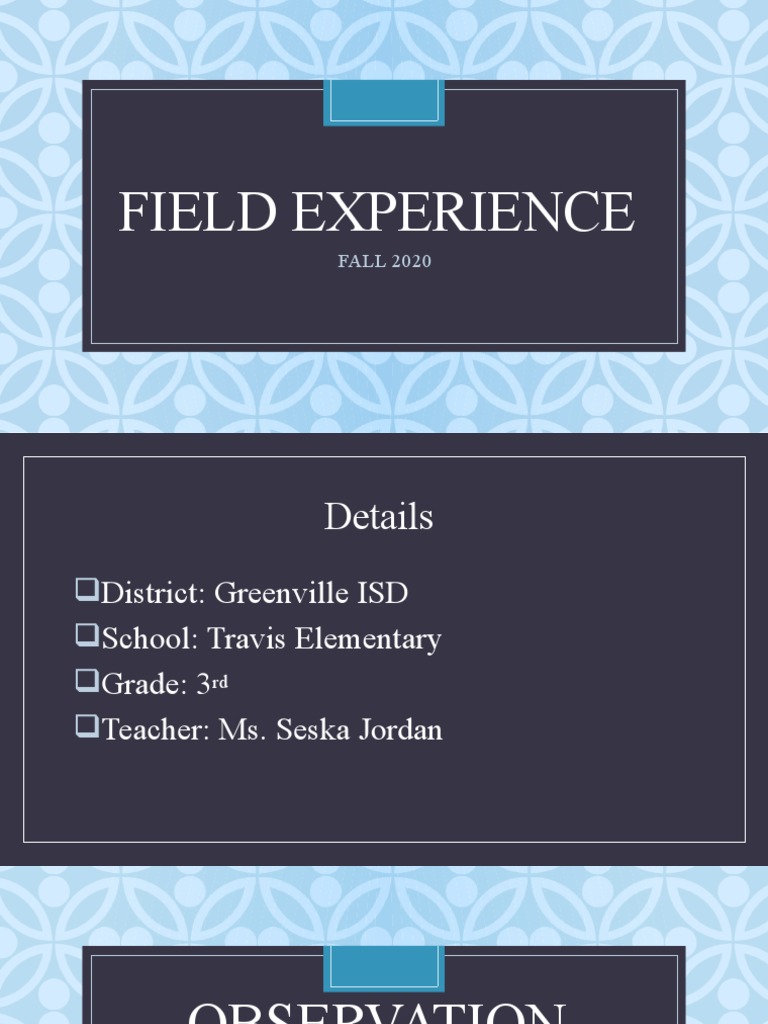 Field Experience Reflection: 3rd Grade Teaching | PDF | Career & Growth | Social Science
