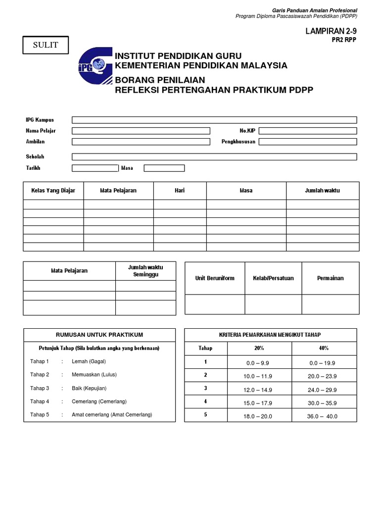 Lampiran Borang Praktikum PDPP | PDF