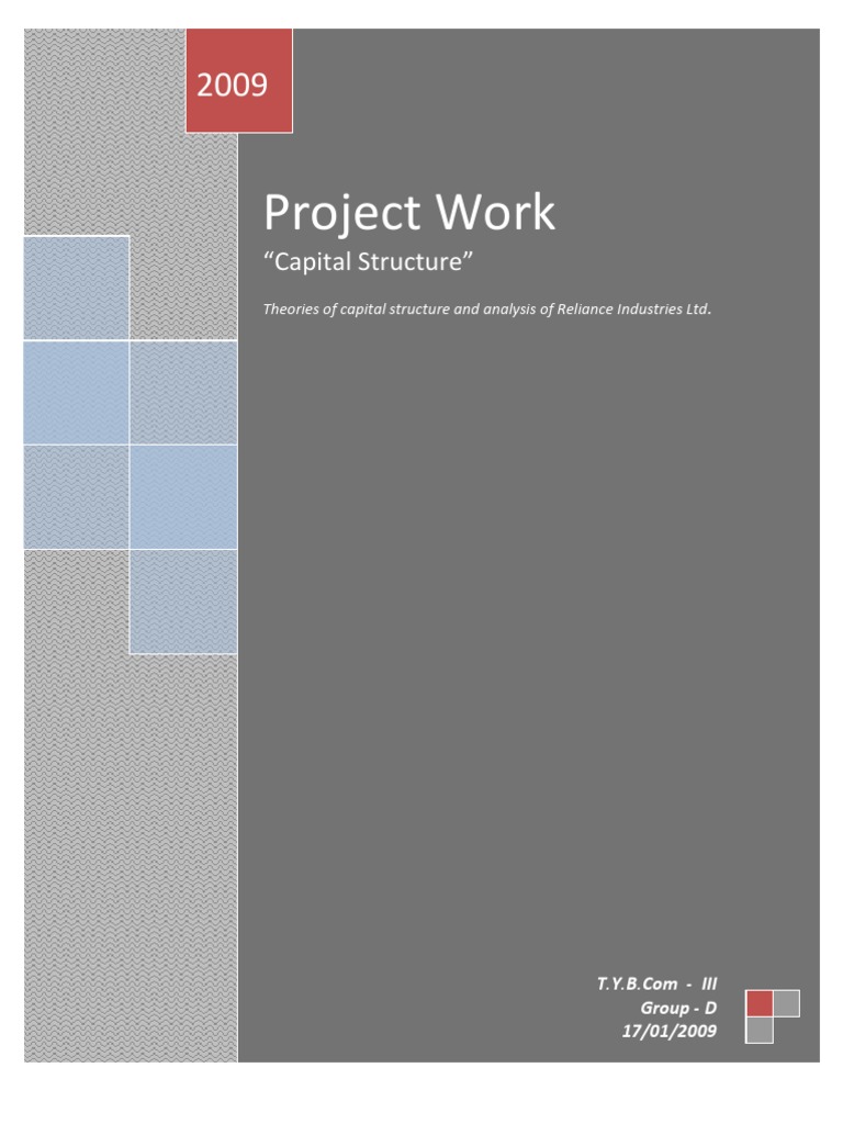 Captial Structure Project in Reliance | Download Free PDF | Capital ...