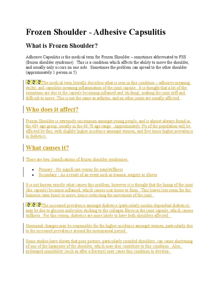 Understanding Frozen Shoulder: Causes, Symptoms, Treatment Phases and Management of Adhesive ...