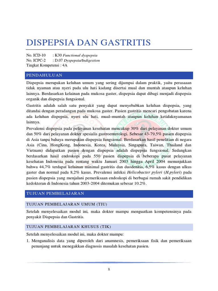 Dispepsia Dan Gastritis | PDF