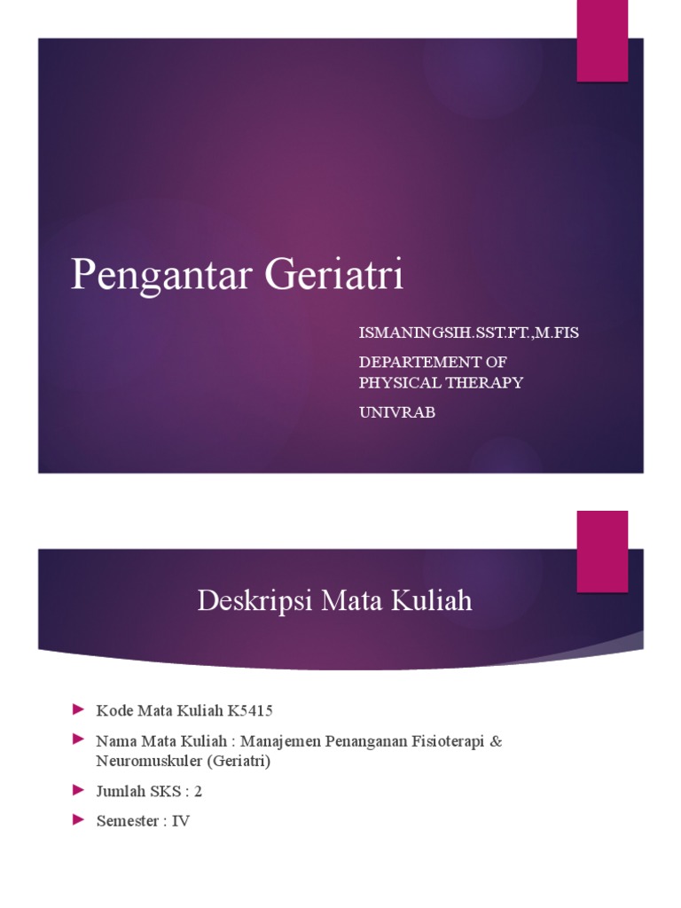 Pengantar Geriatri | PDF