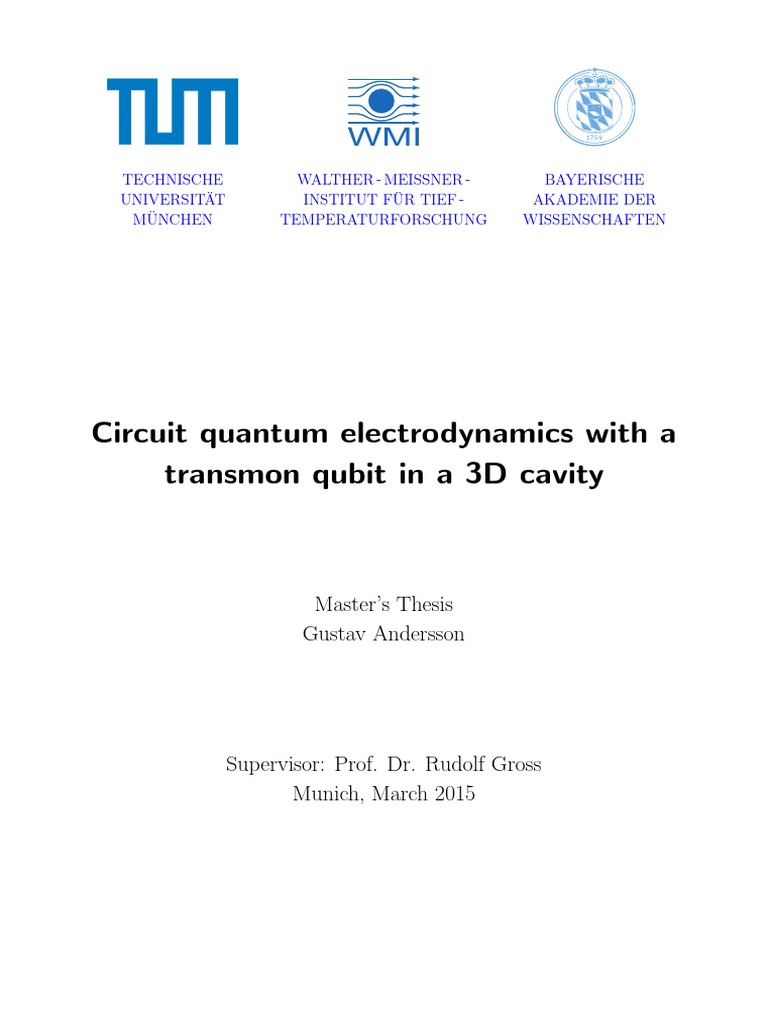 Circuit Quantum Electrodynamics 3d Cavity Pdf Quantum Computing Superconductivity