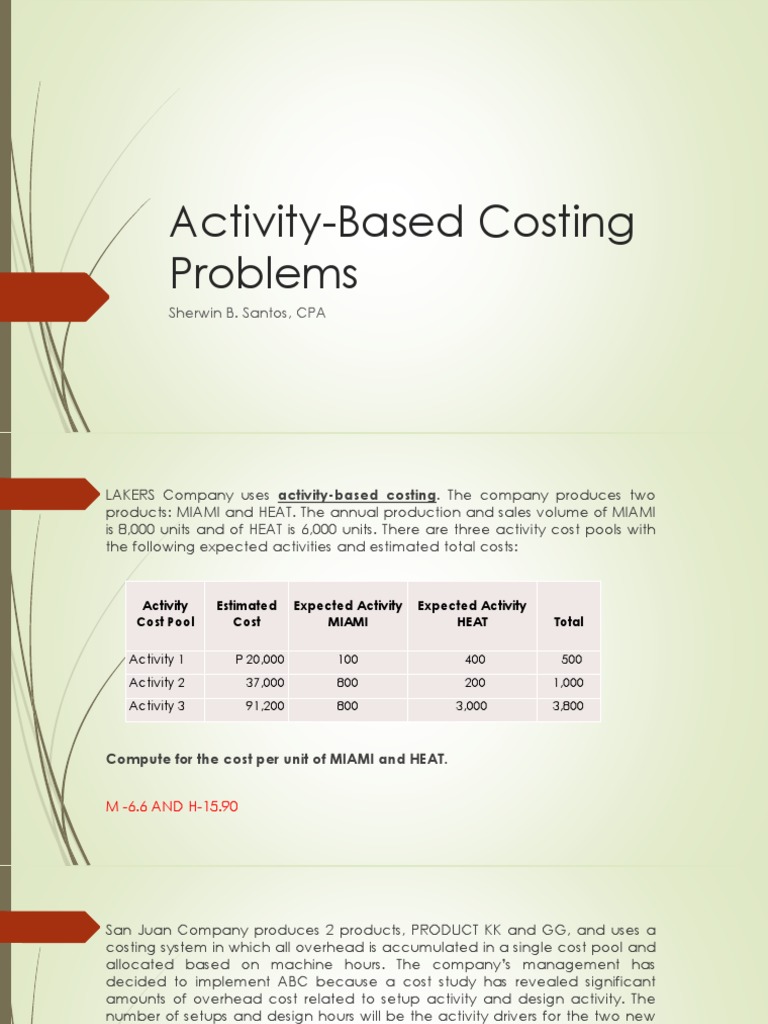 Module 4.2 Activity-Based Costing Problems | PDF | Accountability ...