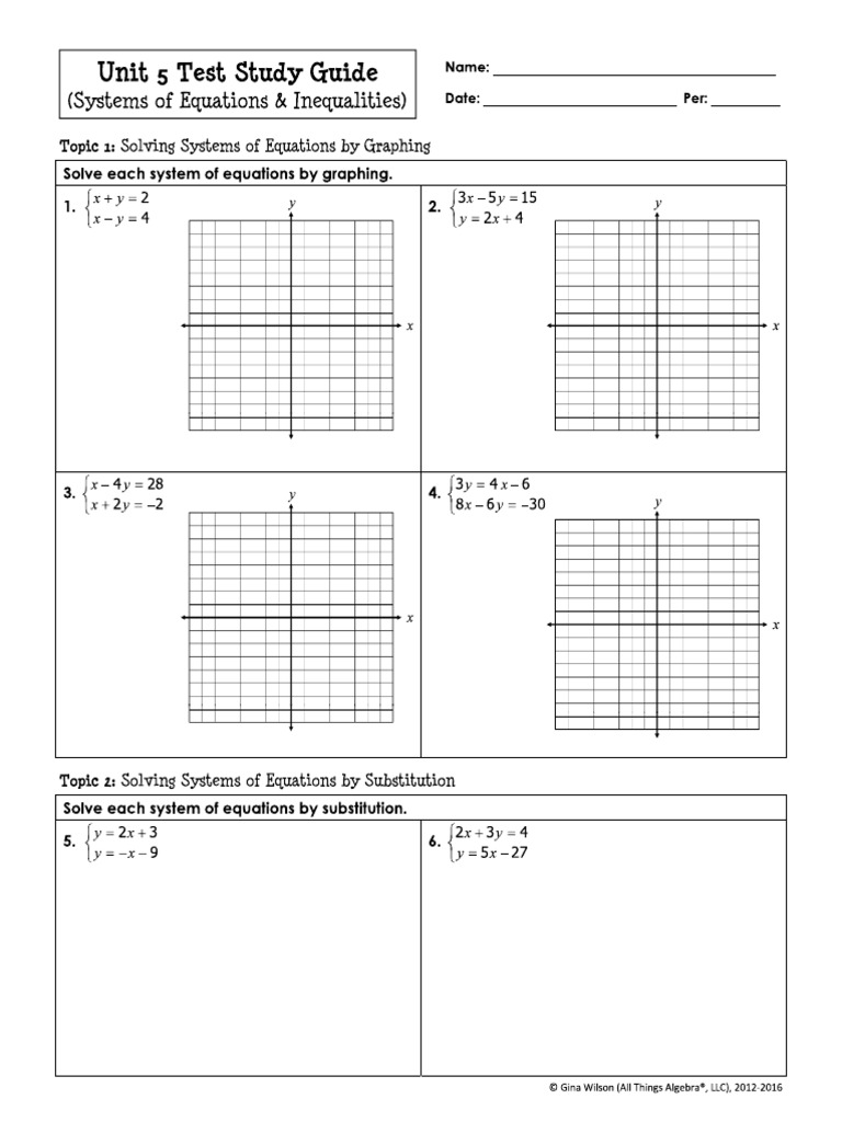 Unit 5 - Systems of Equations and Inequalities | PDF