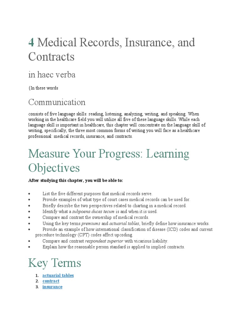 Writing Medical Records and Insurance | PDF | Joint Commission ...