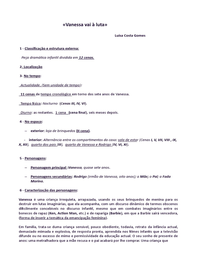 Vanessa Vai À Luta (Estudo Da Obra) | PDF | Cinderela