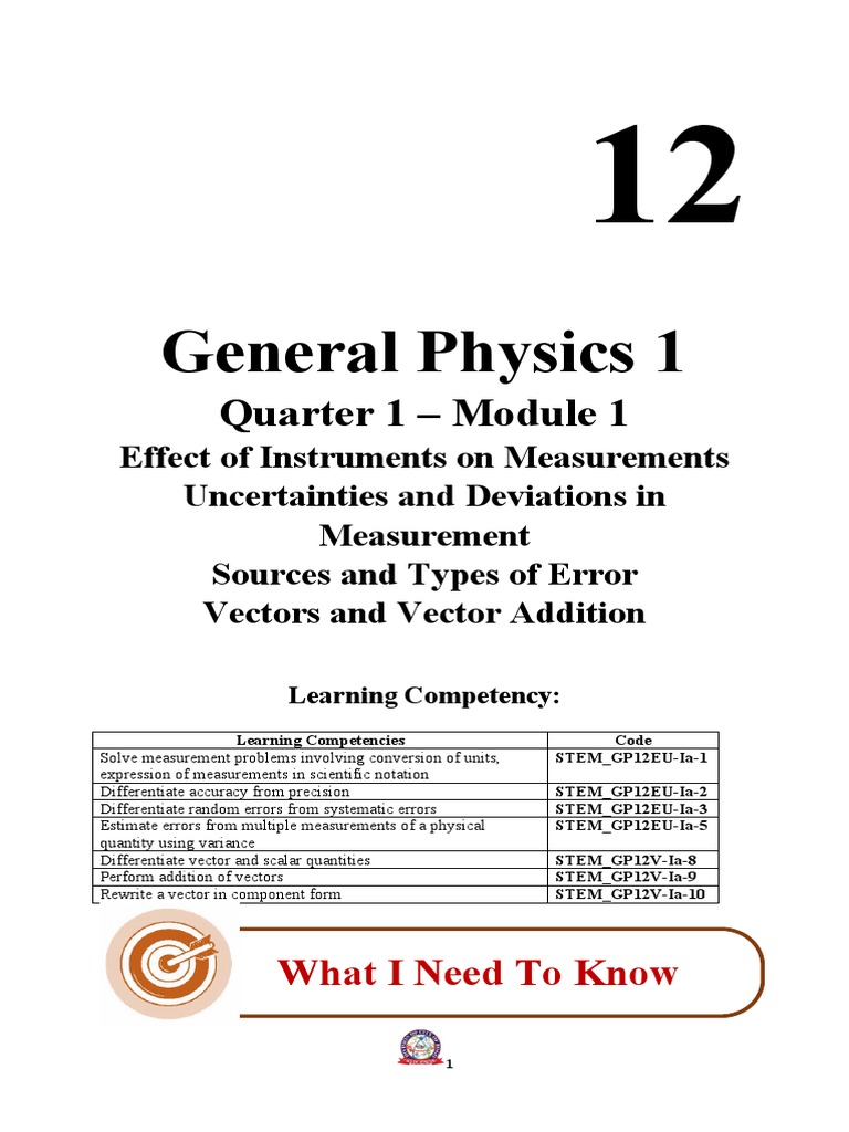 General Physics 1: Quarter 1 - Module 1 | PDF | Significant Figures ...