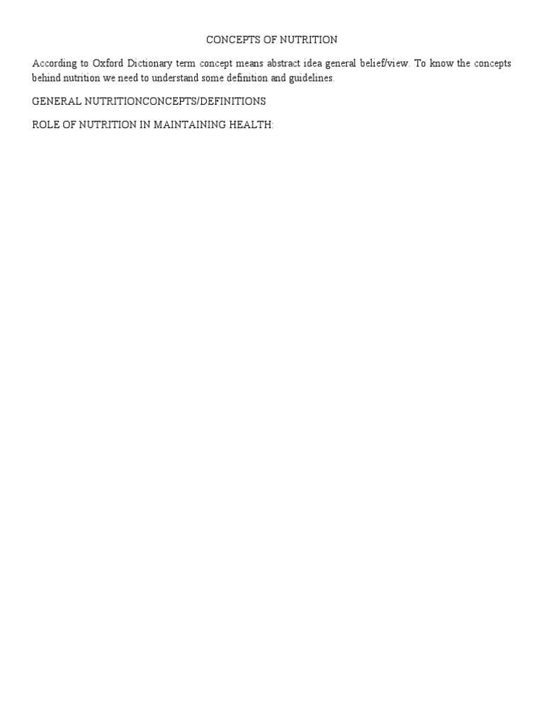 Nutrition Basics for Health | PDF