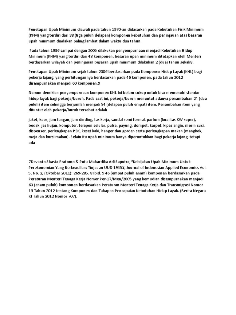 Penetapan Upah Minimum | PDF
