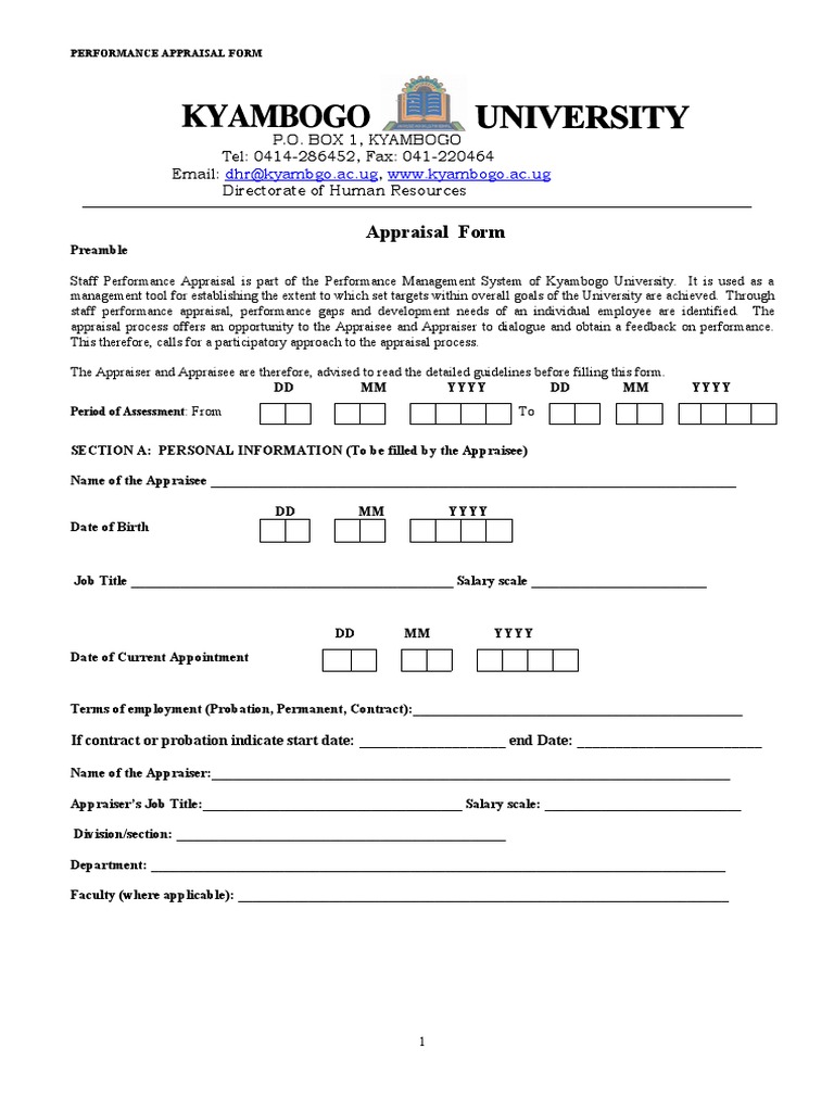 Performance Appraisal Form | PDF | Performance Appraisal | Competence (Human Resources)