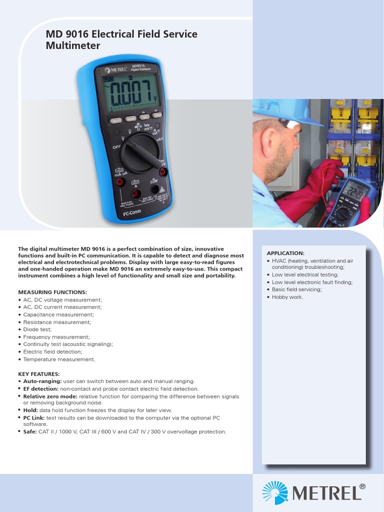 MD 9016 Electrical Field Service Multimeter | Download Free PDF ...