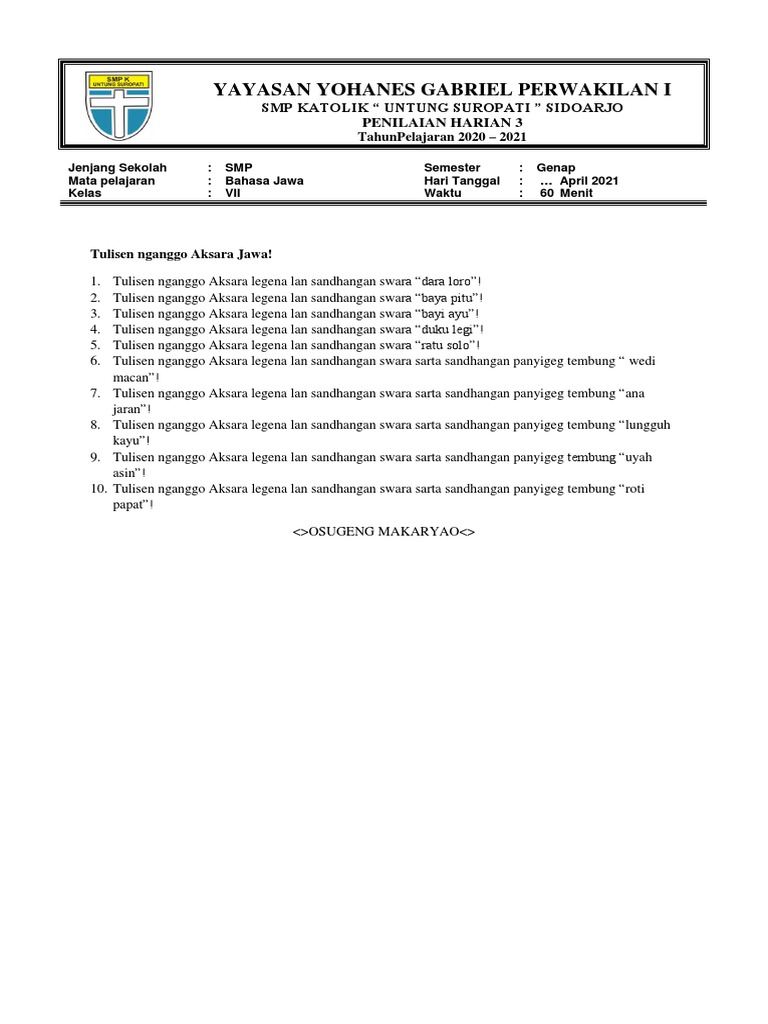 Soal BD PH3 KLS 7 GNP | PDF