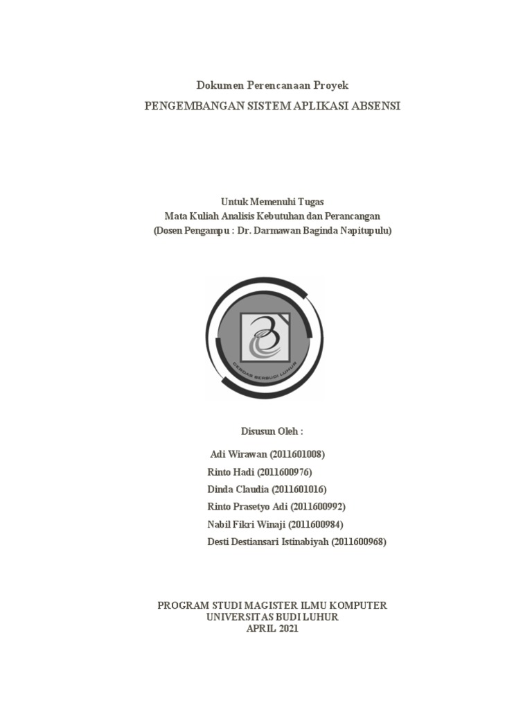 Dokumen Perencanaan Project - Kel 4 | PDF