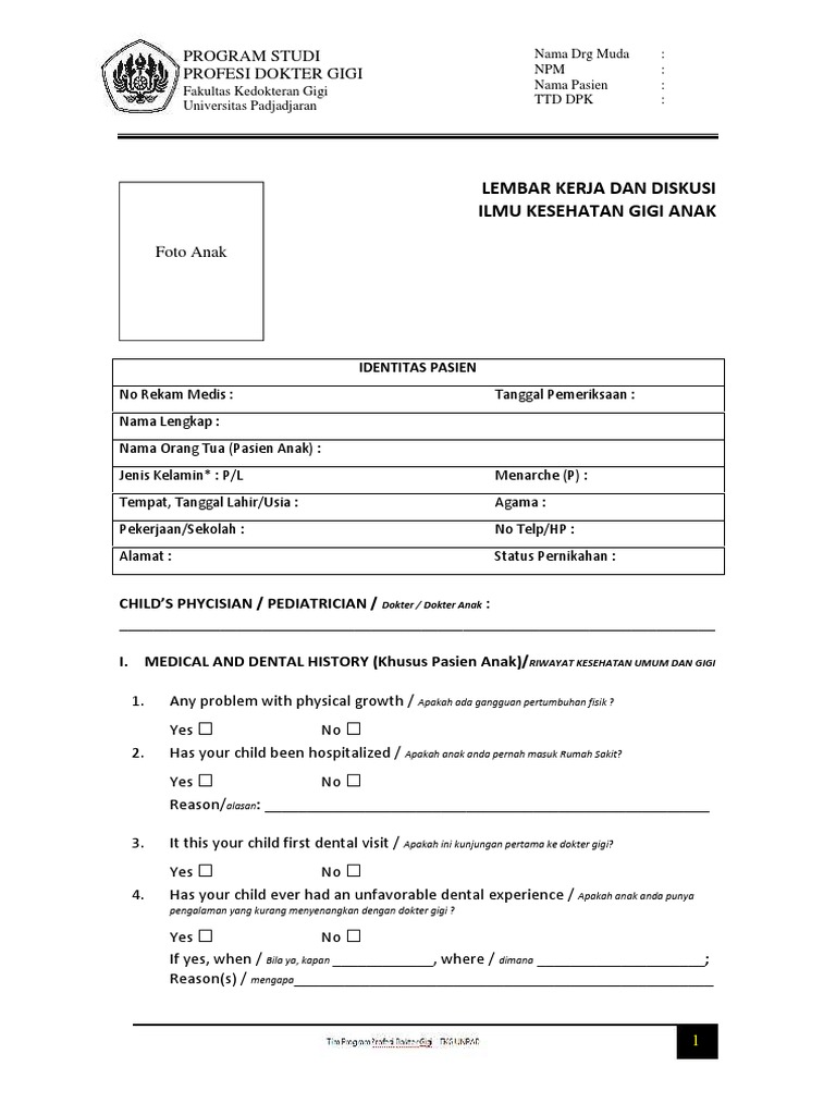 4850 - Revisi 1 - Lembar Pemeriksaan Pedo | PDF