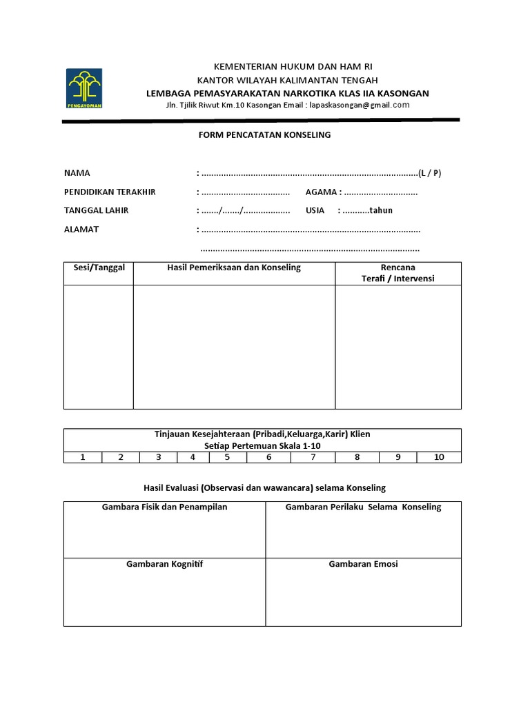 Form Pencatatan Konseling | PDF