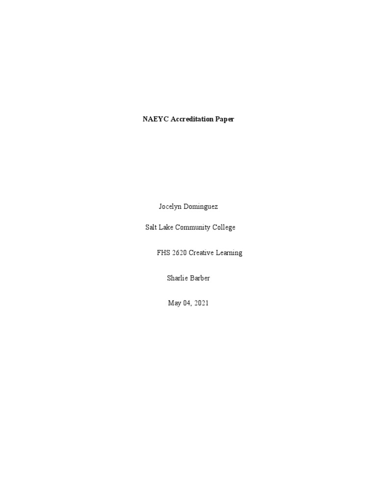 Naeyc Accreditation Pdf Teachers Educational Assessment