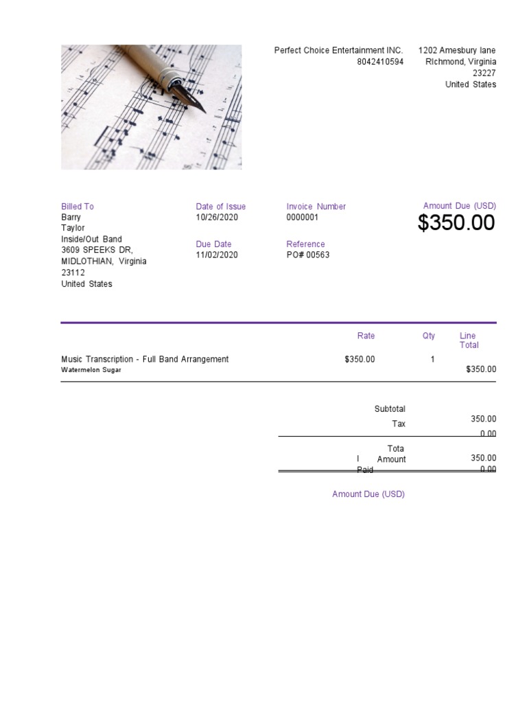 Watermelon Sugar - Invoice-1 | PDF