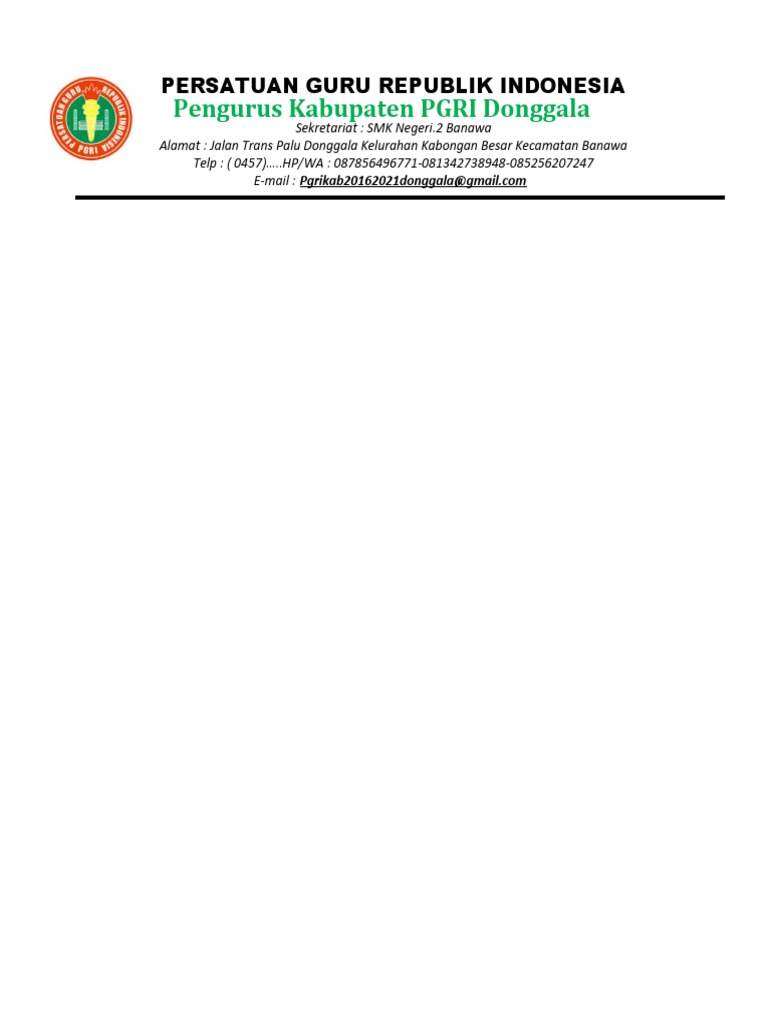 Kop Surat Pgri 2021 | PDF