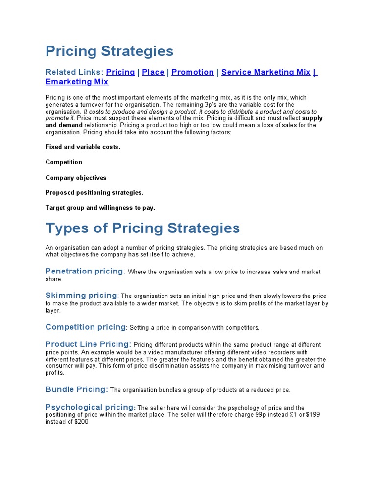 Pricing Strategies | PDF