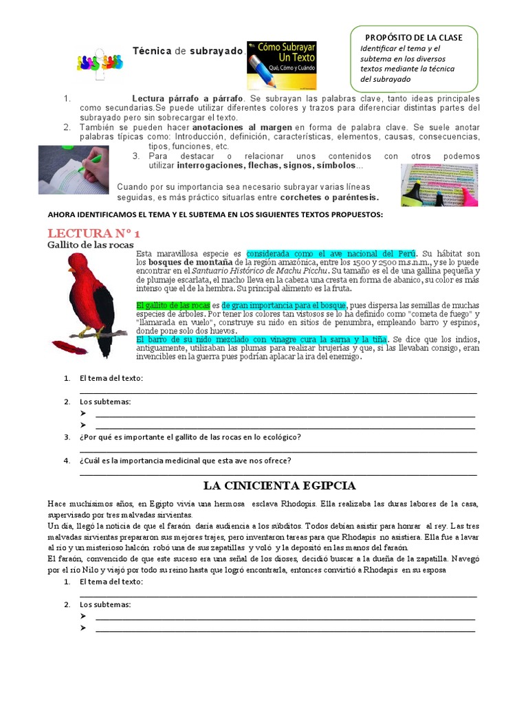 Identificamos El Tema y El Subtema 23 - 04 | PDF