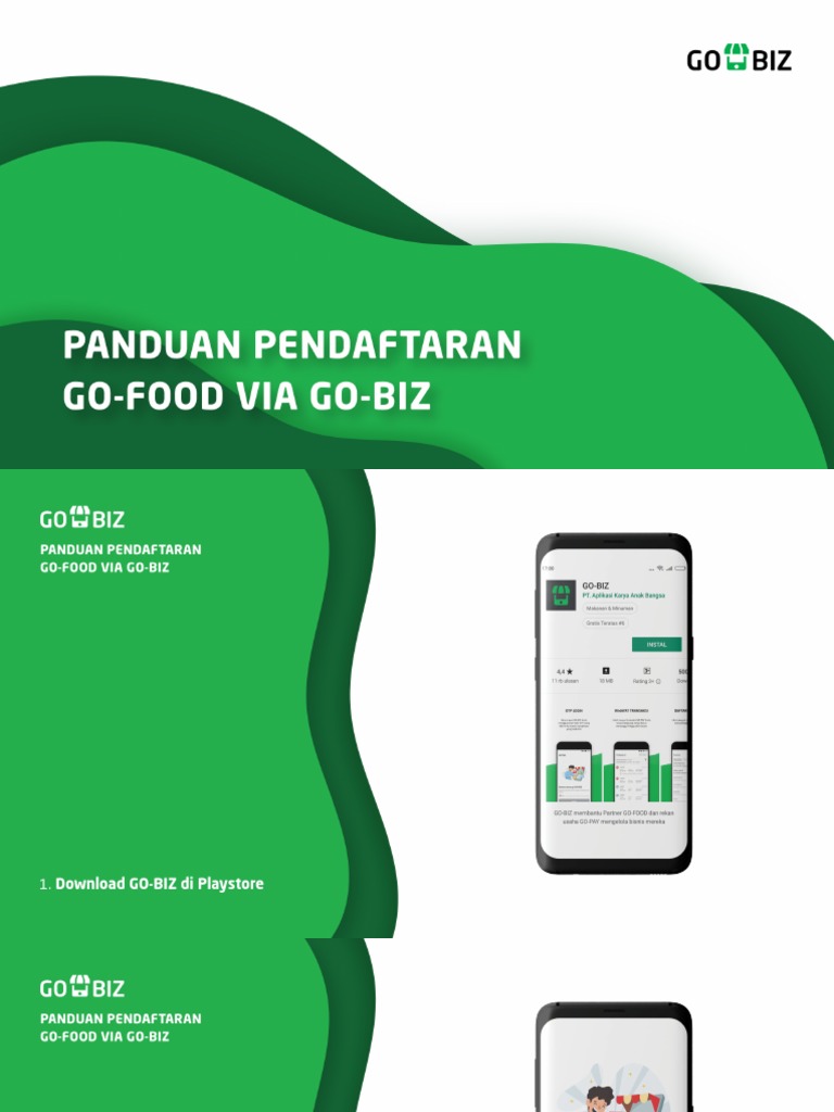 Panduan Pendaftaran GO-FOOD Via GO-BIZ | PDF