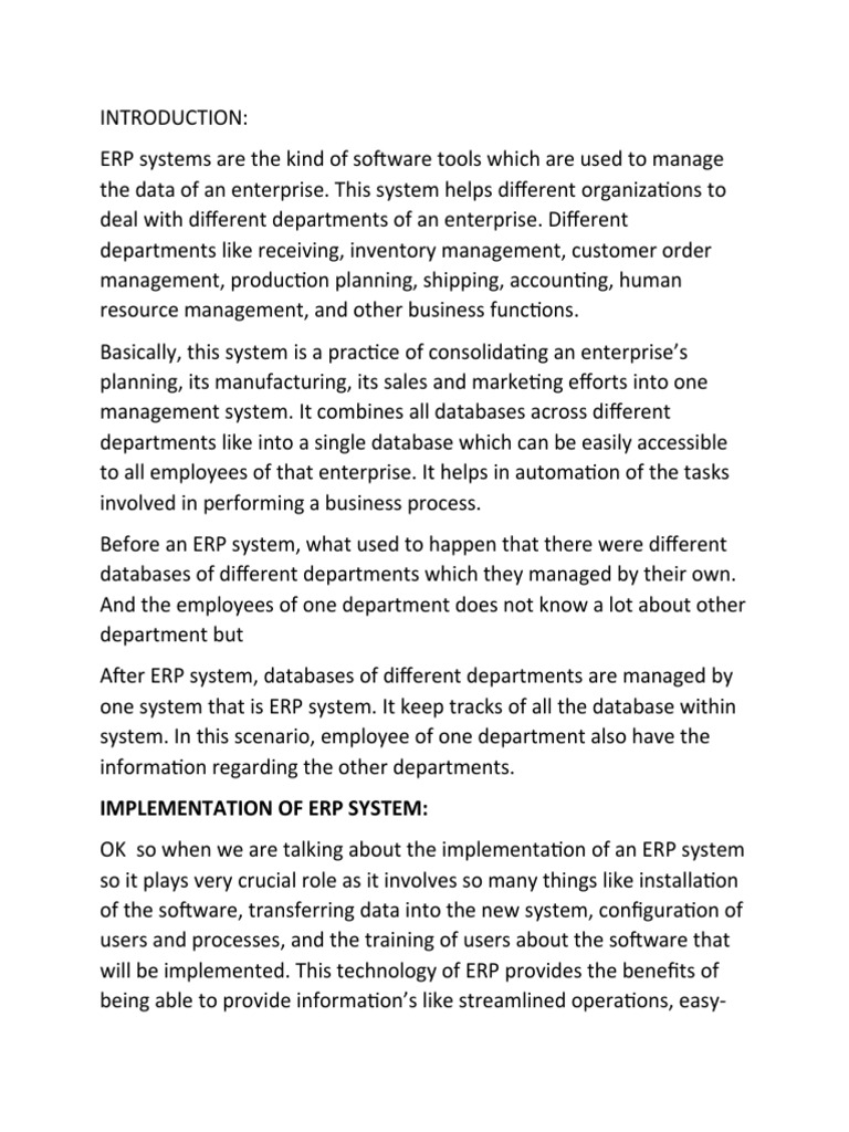 Erp Presentation | PDF