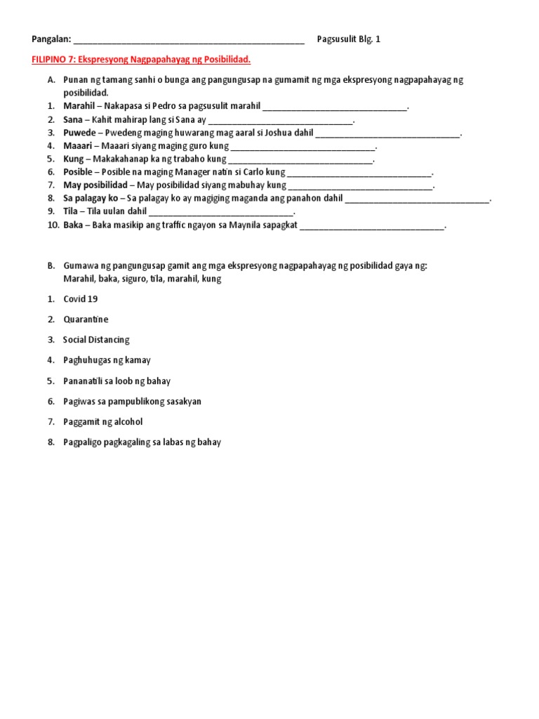 Activity Filipino7 | PDF