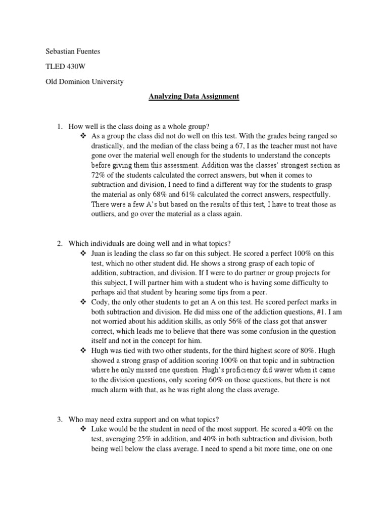 Analyzing Data Reflection | PDF | Teaching | Pedagogy