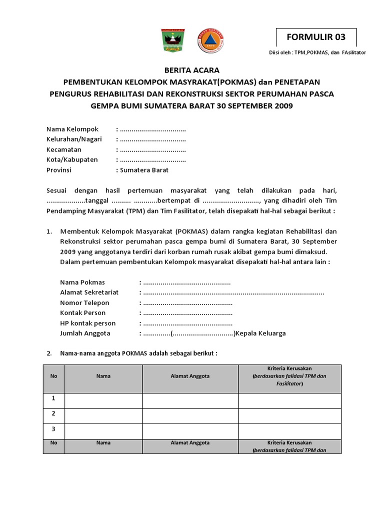Dokumen - Tips Form 03 Form Pembentukan Pokmas | PDF | Komputer