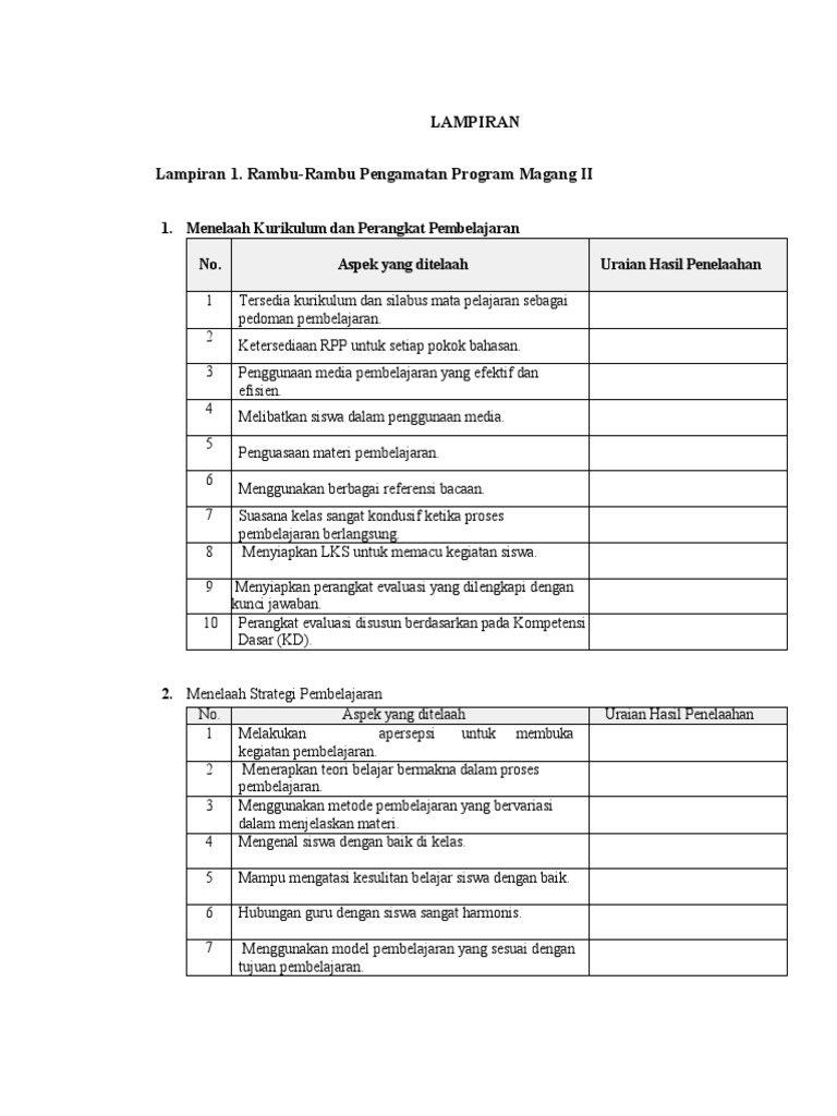 Lampiran Magang Ii | PDF | Karier & Perkembangan