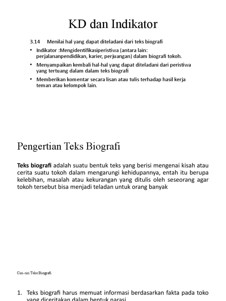 Pengertian Teks Biografi | PDF
