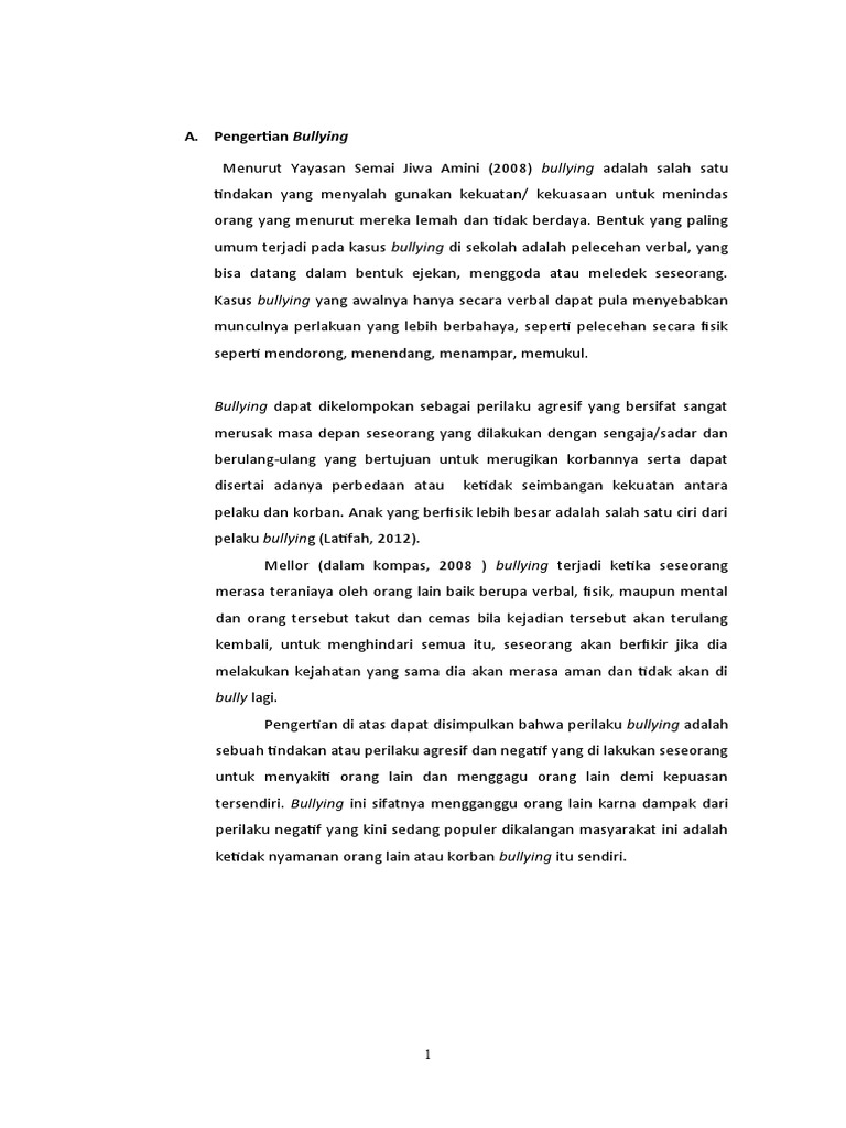 Pengertian Bullying | PDF