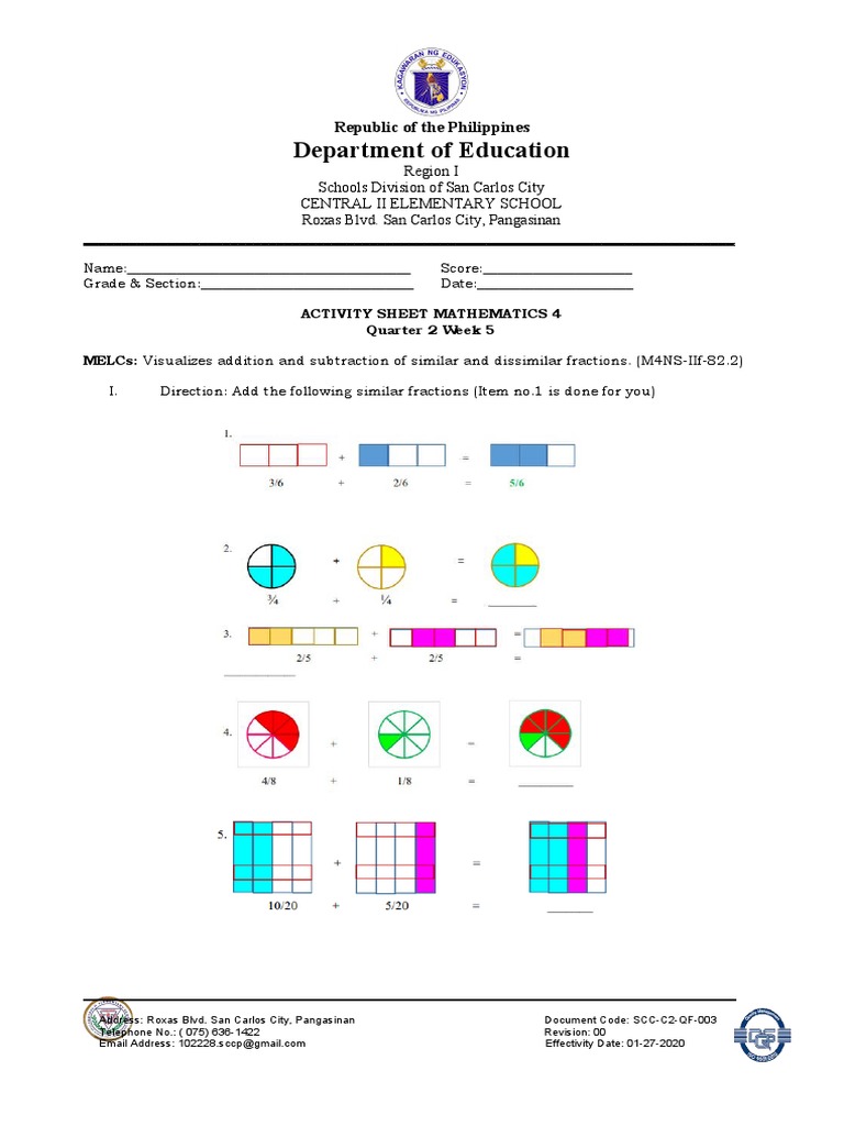 Math Activity Sheet for Grade 4 | PDF | Teaching Mathematics | Schools