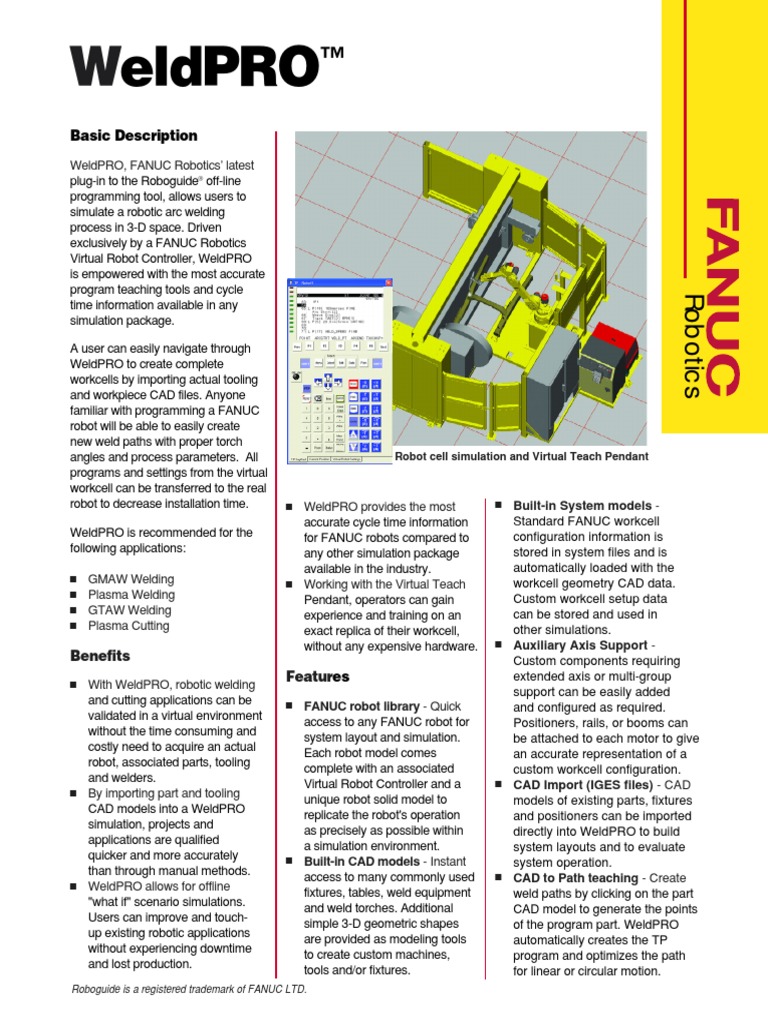 FANUC Software WeldPRO | PDF | Simulation | Computer Aided Design