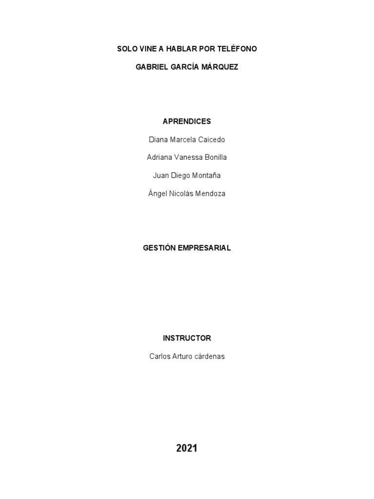 Trabajo Solo Vine A Hablar Por Telefono. | PDF