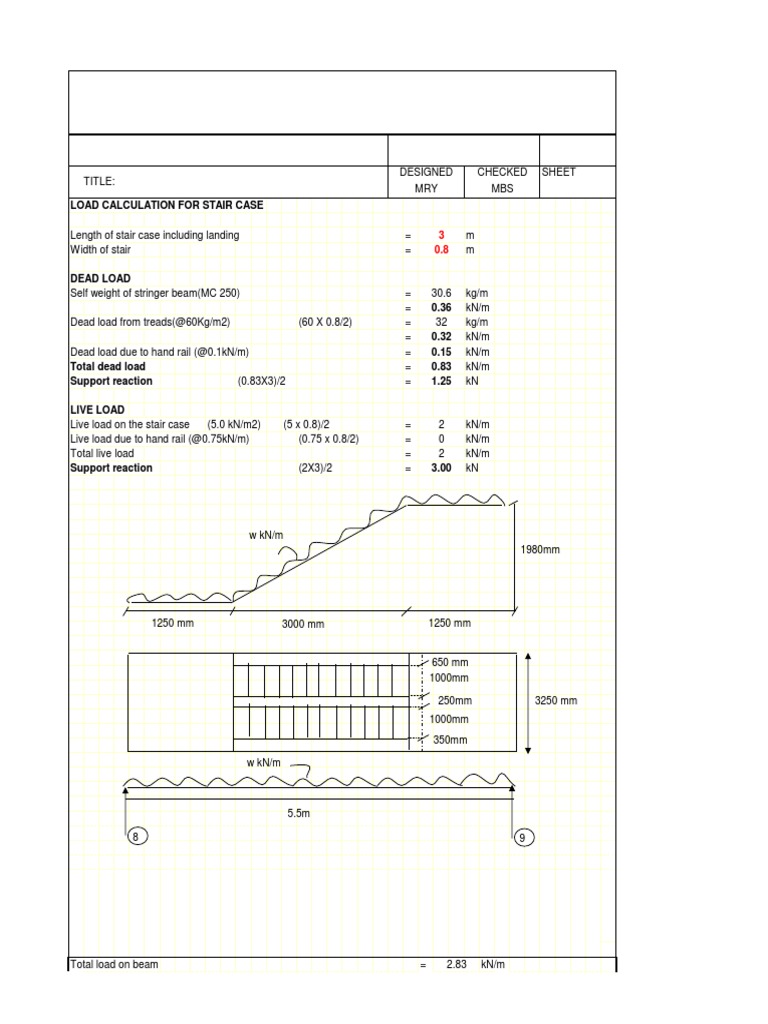 Load Calculation For Stair Case | PDF | Economic Sectors | Classical ...