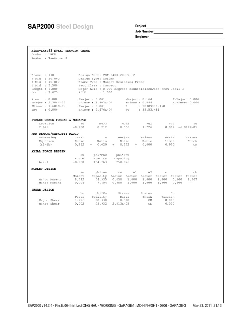 Steel Design: Aisc-Lrfd93 Steel Section Check | PDF | Economic Sectors ...