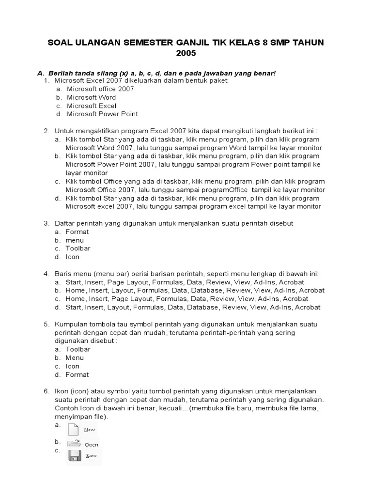 Soal Remidi Tik Kelas 8 | PDF