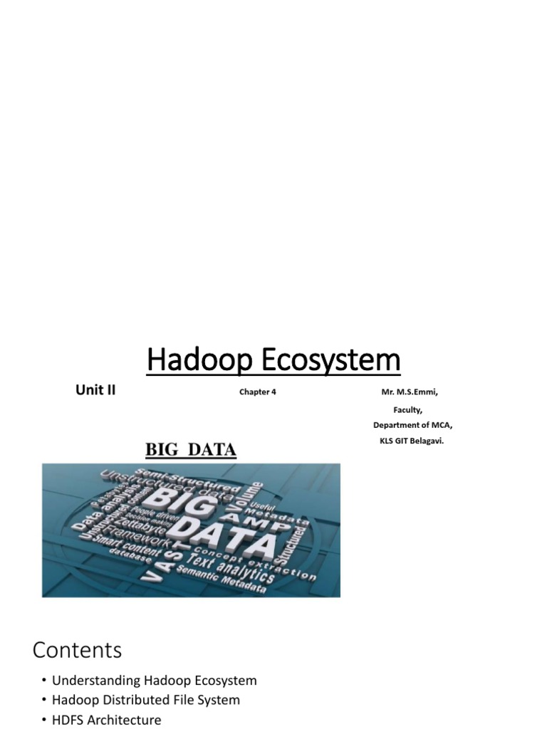 BD - HadoopEcoSystem Unit 2part 1 | PDF | Apache Hadoop | Map Reduce