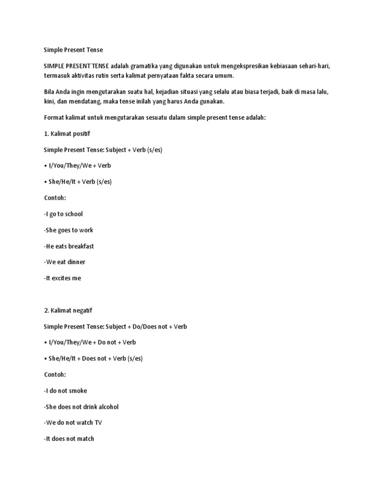 Simple Present-Translate | PDF