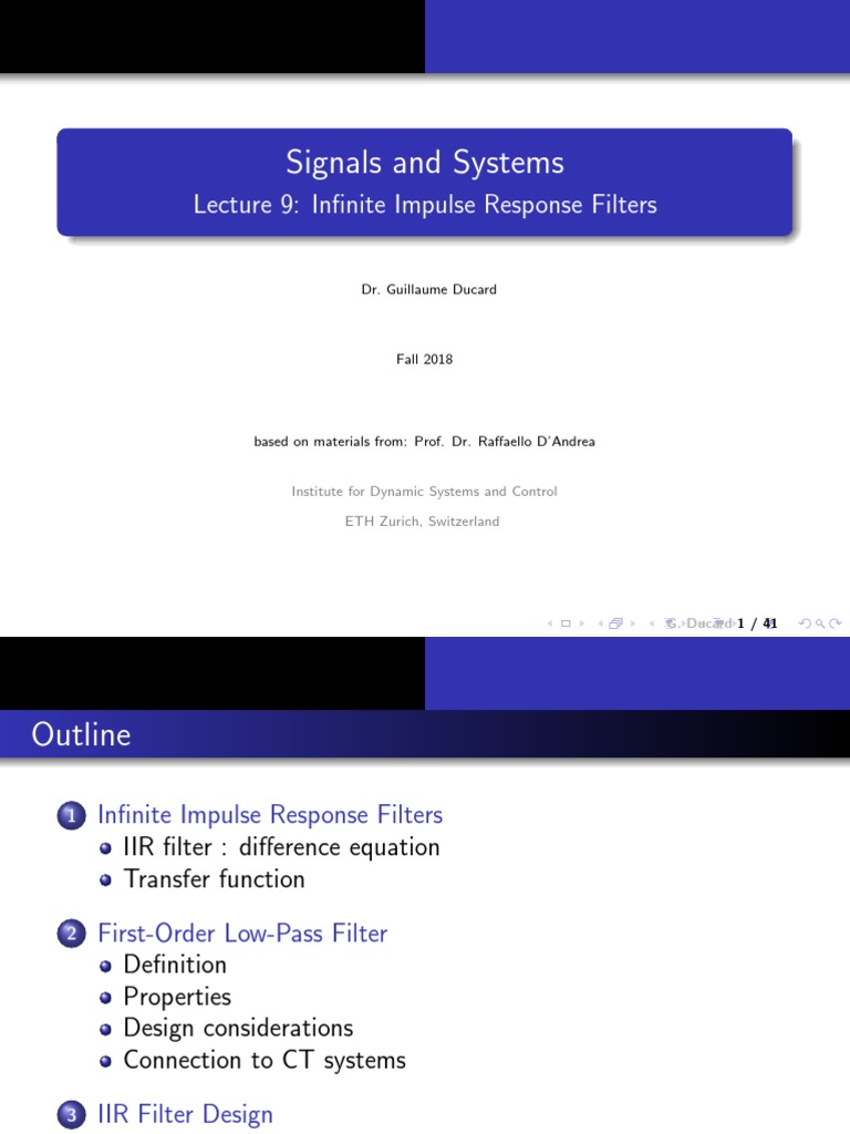 Design and Analysis of First-Order Infinite Impulse Response Low-Pass Filters | PDF | Low Pass ...