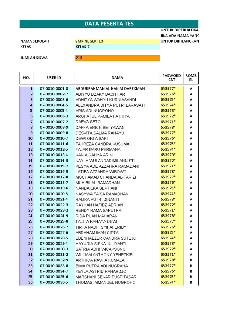 Template - Siswa 7 | PDF