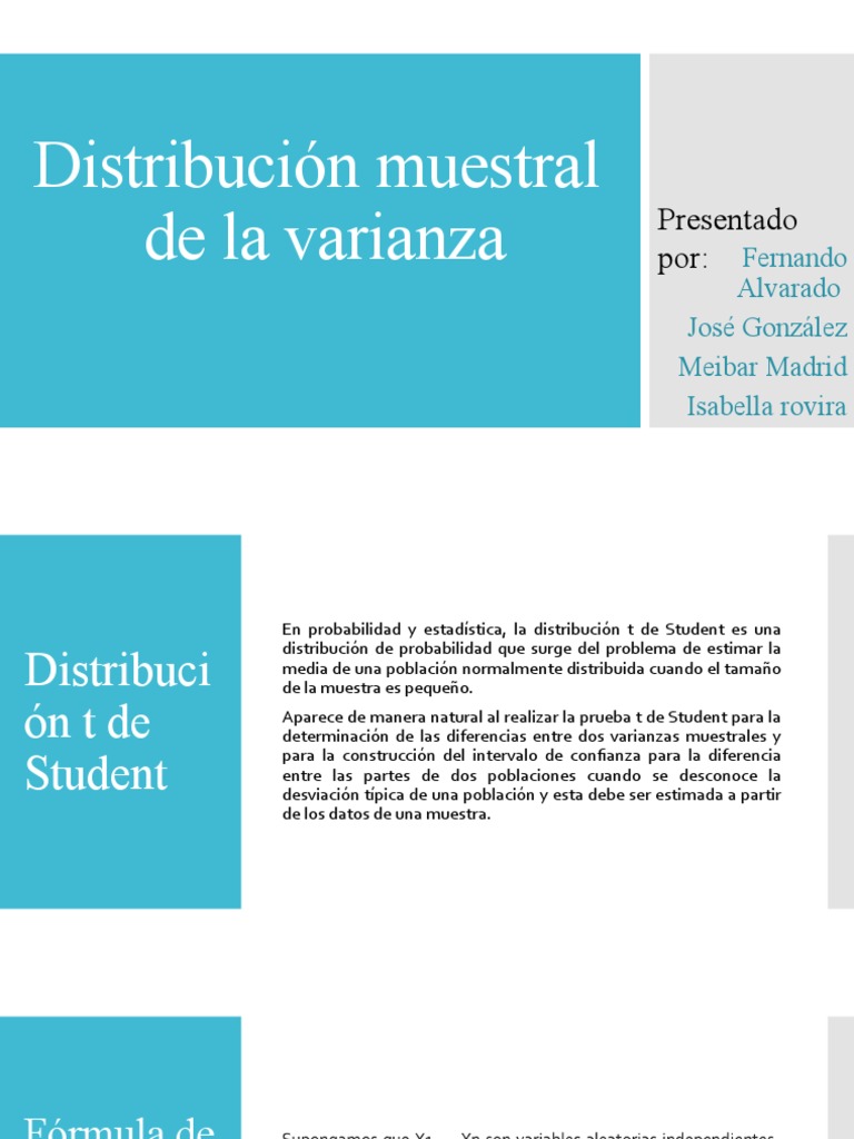 Distribución Muestral de La Varianza | PDF | Media | Diferencia