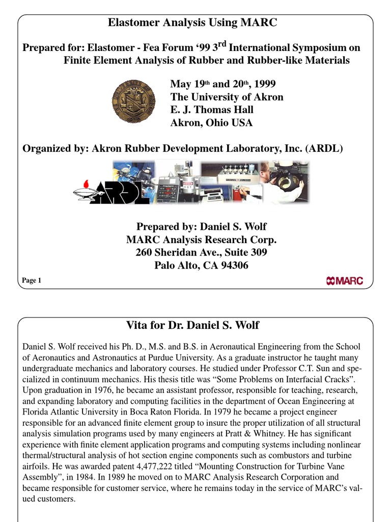 Elastomer Analysis Using MARC | PDF | Finite Element Method | Applied And Interdisciplinary Physics