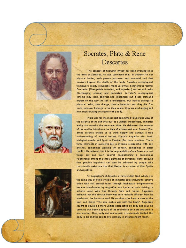 Socrates, Plato & Rene Descartes | PDF | Immortality | Soul