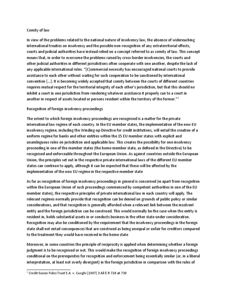 Credit Suisse Fides Trust S.A. v. Cuoghi (1997) 3 All E R 724 at 730 ...