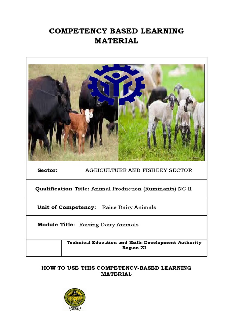 Competency Based Learning Material: Sector: Agriculture and Fishery ...