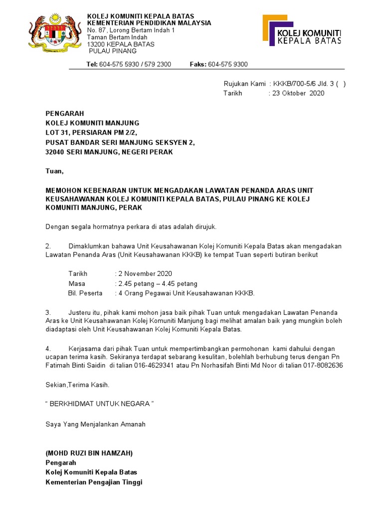 Surat Lawatan Kerja | PDF